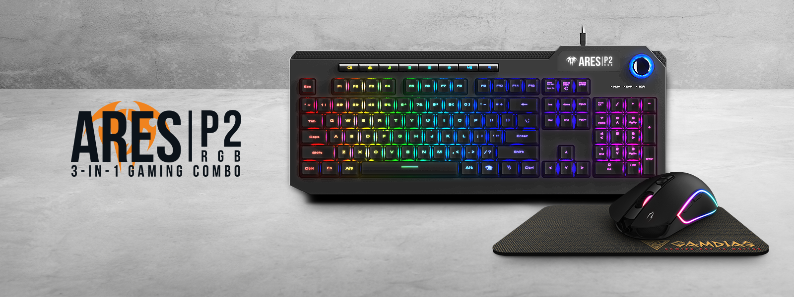 Kit Gaming Gamdias Ares P2 RGB Combo - PC Garage
