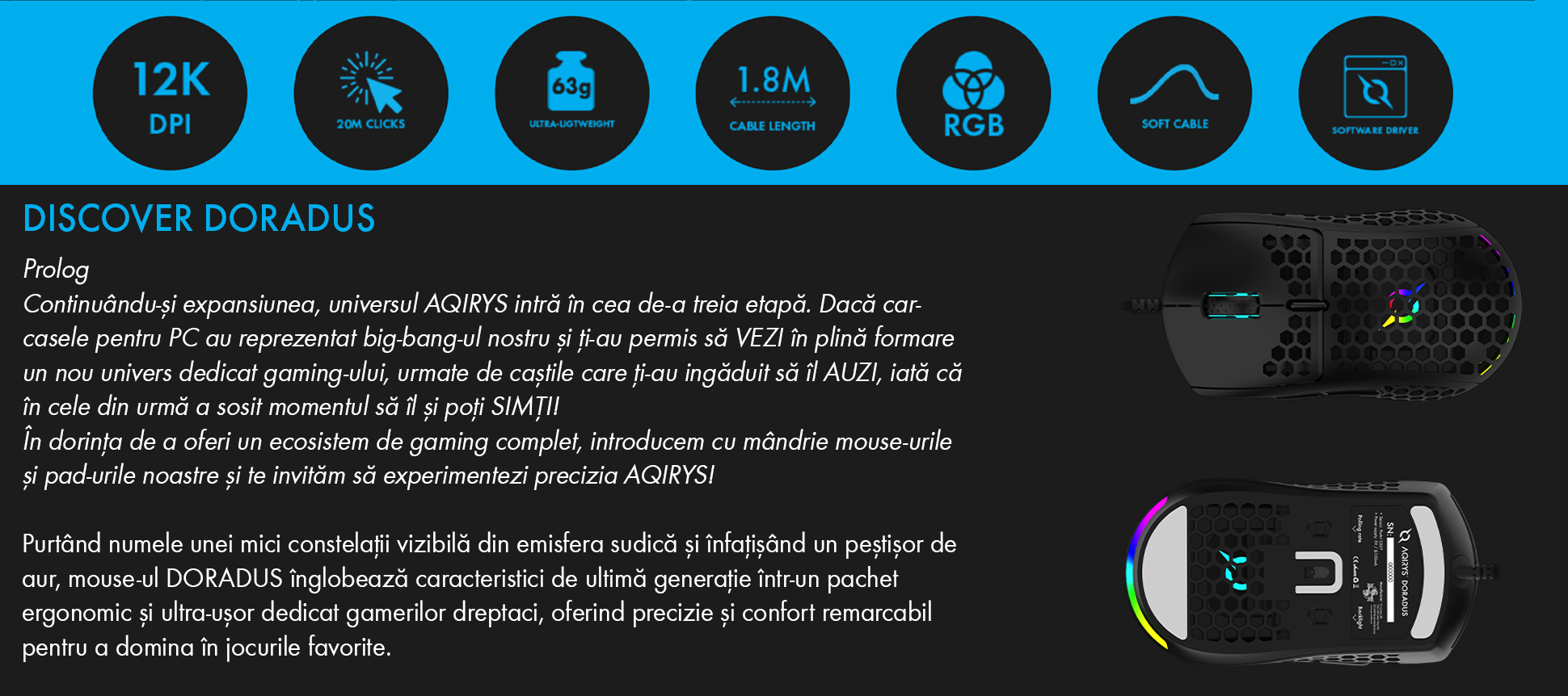 Mouse Gaming AQIRYS Doradus - PC Garage