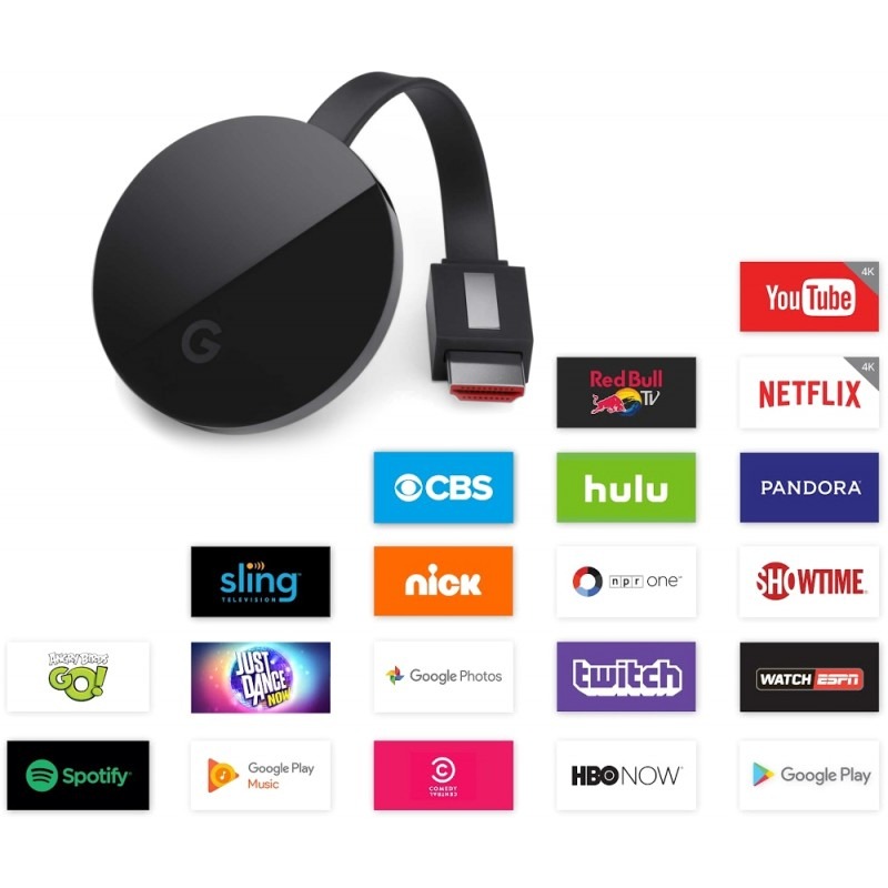 Media-player Google ChromeCast Ultra, 4K Streaming, Black - PC Garage