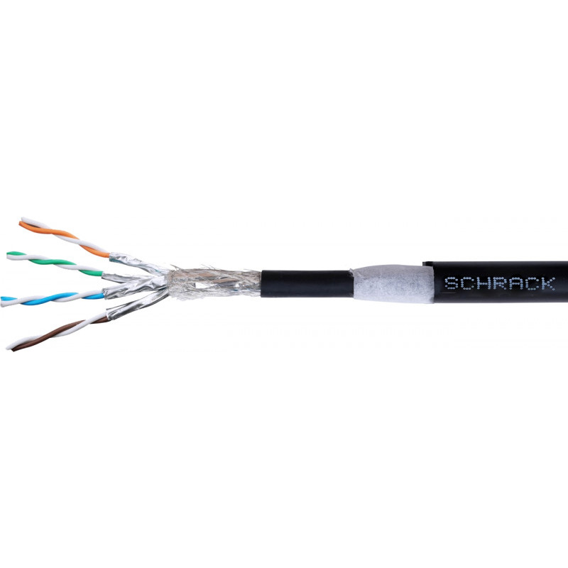 Cablu retea Schrack Rola Cablu S/FTP Cat.7, 4x2xAWG23/1, 100m negru ...