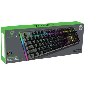 Tastatura Gaming Vertux Commando Black Mecanica Blue Switch - PC Garage