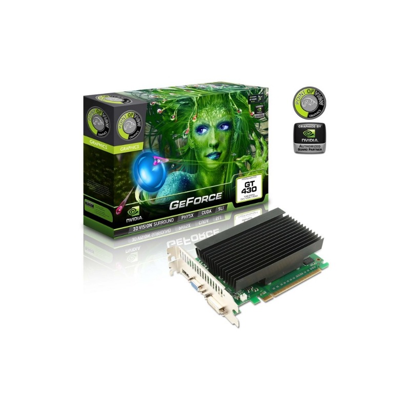 Placa video Point Of View GeForce GT430 1GB DDR3 64-bit passive - PC Garage