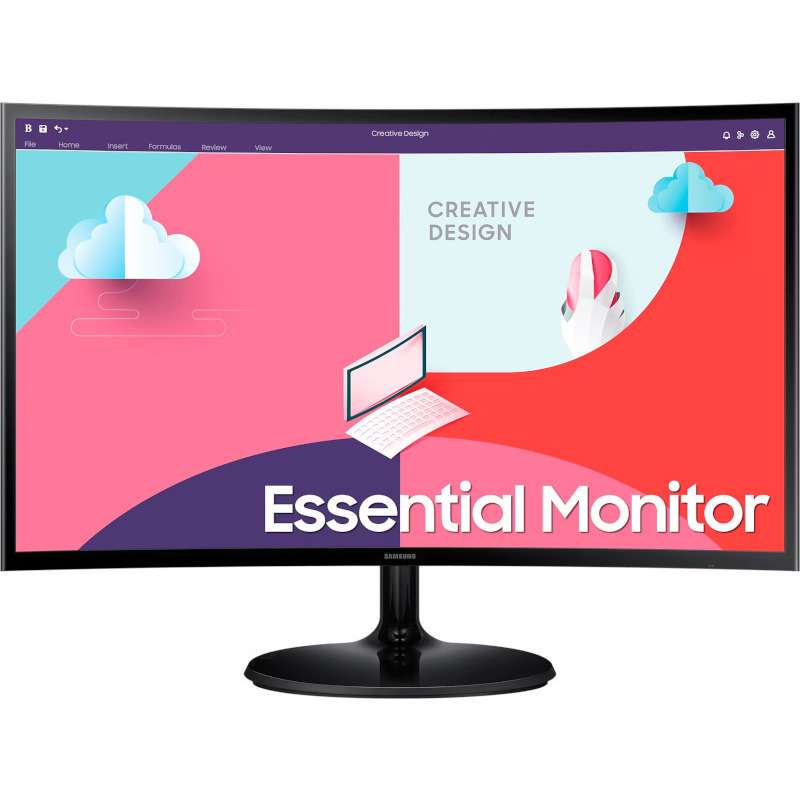 Monitor LED Samsung Essential S36C LS24C364EAUXEN Curbat 24 inch FHD VA ...