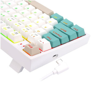 Tastatura Gaming Redragon Veigar White RGB Mecanica Red Switch - PC Garage