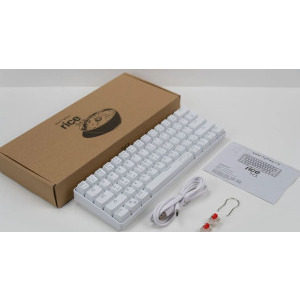 Tastatura Gaming QwertyKey Rice White RGB Mecanica Red Switch - PC Garage