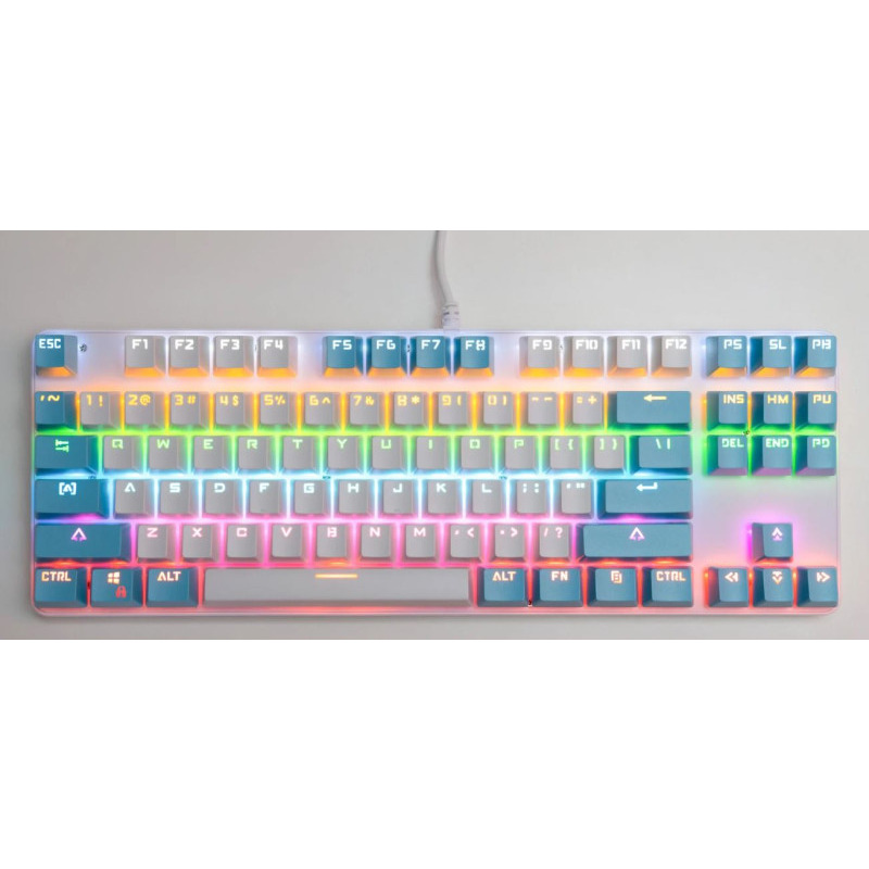 Tastatura Gaming QwertyKey K400 White Ocean RGB Mecanica Red Switch - PC Garage