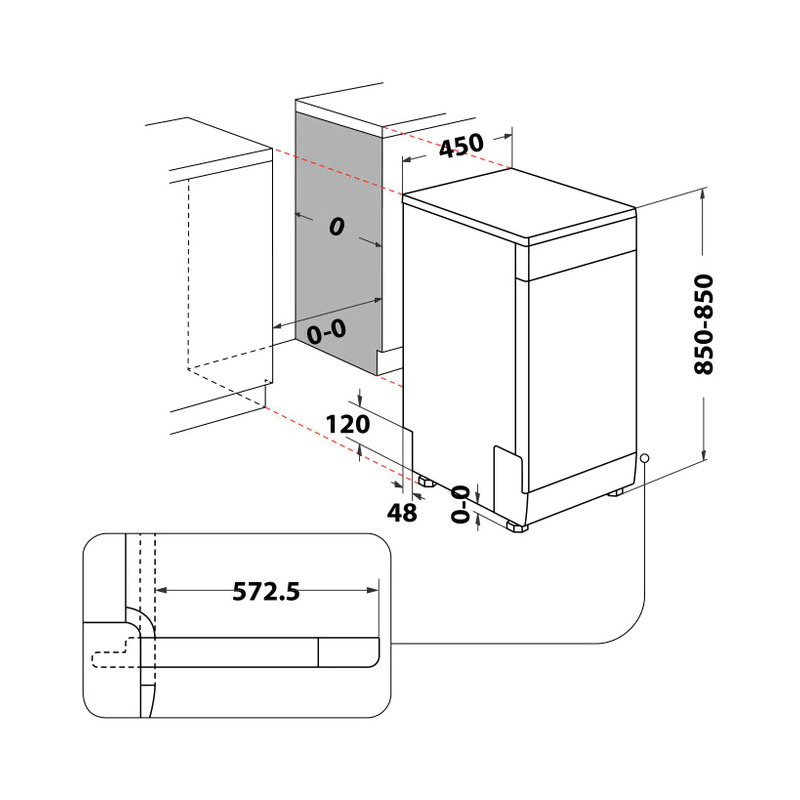 Masina de spalat vase Whirlpool WSFC 3M27 X, Slim, 10 seturi, 6 programe, Clasa E, 6th Sense ...
