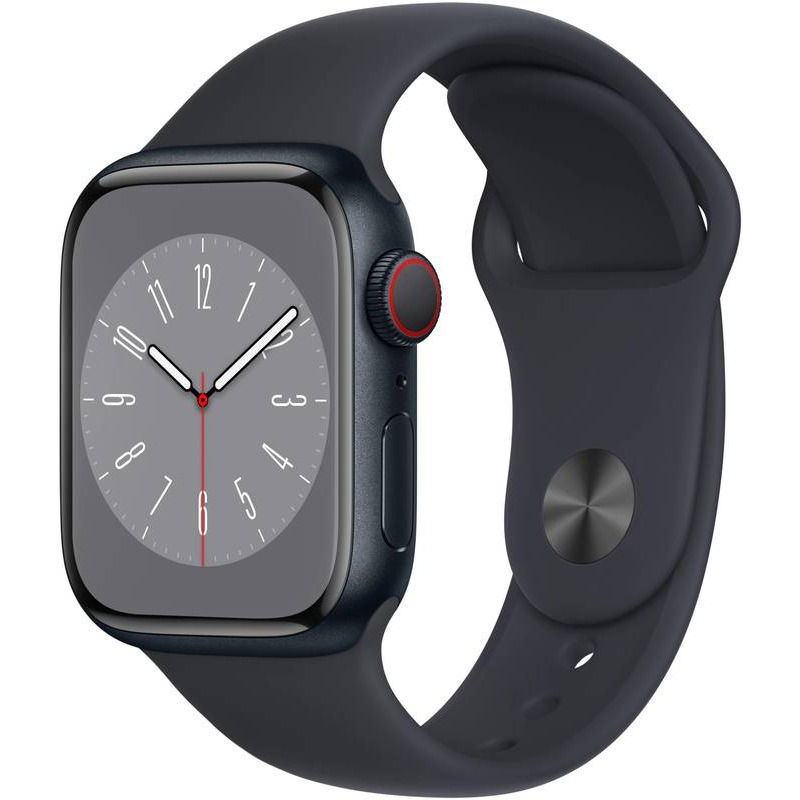 SmartWatch Apple Watch S8, 41mm Aluminium Midnight cu Midnight Sport ...