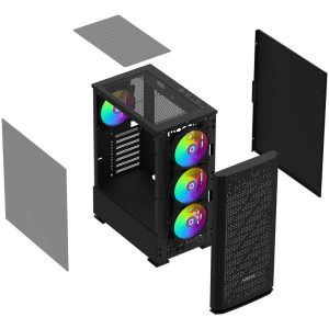 Carcasa AQIRYS Gacrux RGB Black - PC Garage