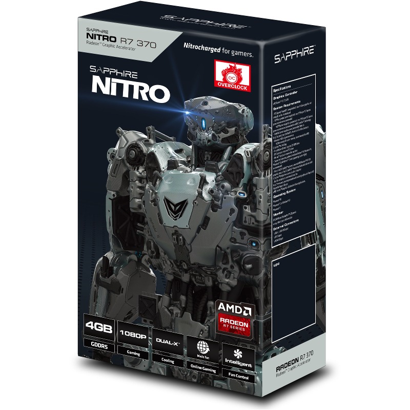 Placa video Sapphire Radeon R7 370 NITRO OC 4GB GDDR5 256-bit Lite - PC ...