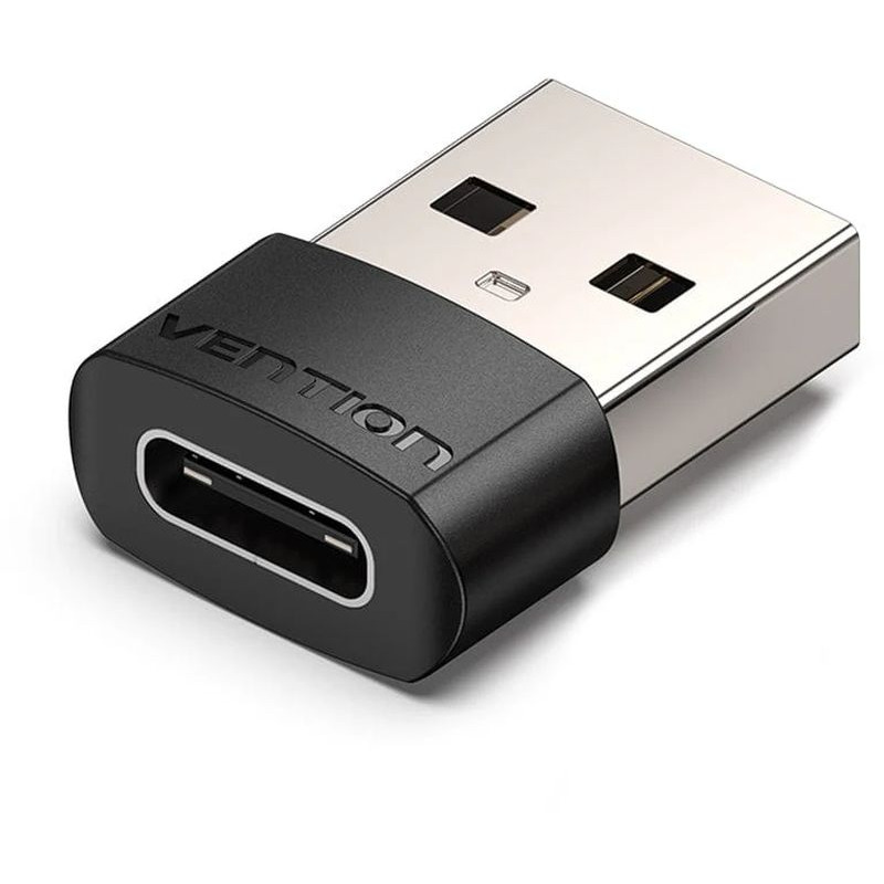 Adaptor Vention Adaptor USB 2.0 Male - USB-C Female, Negru - PC Garage
